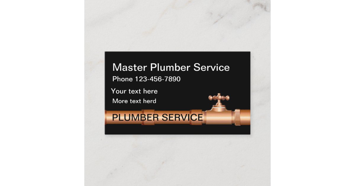 Copper Pipes Plumber Design Business Card | Zazzle