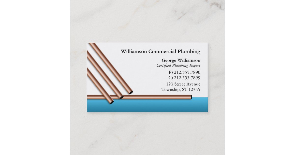 Copper Pipes Plumbing Business Cards | Zazzle.com