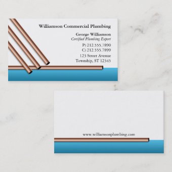 Copper Pipes Plumbing Business Cards | Zazzle