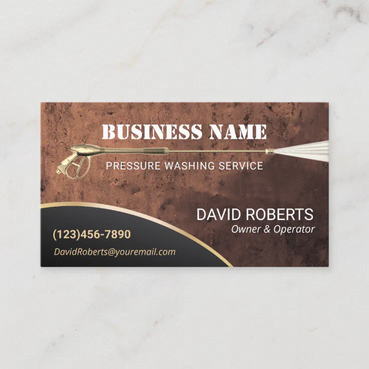 Copper Power Washer Pressure Washing Cleaning Business Card | Zazzle