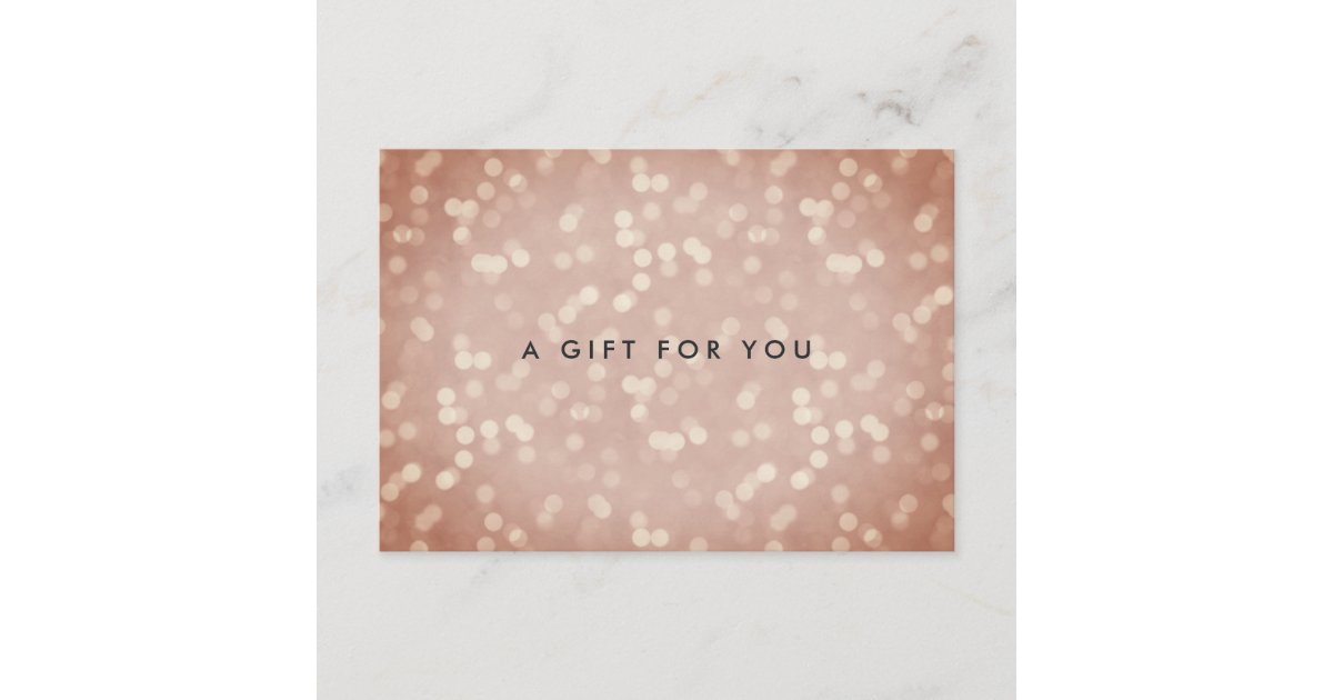 Copper Rose Gold Bokeh | Gift Certificate | Zazzle.com