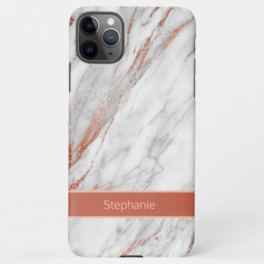Copper | Rose Gold Glitter Marble Monogram iPhone Case | Zazzle.com