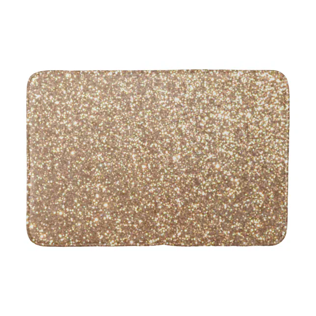 Copper Rose Gold Metallic Glitter Bathroom Mat | Zazzle