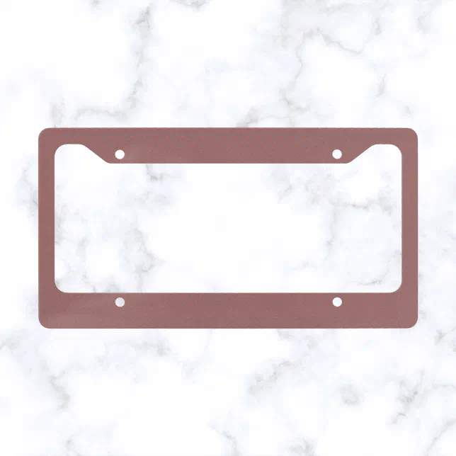 Copper Rose Solid Color License Plate Frame | Zazzle