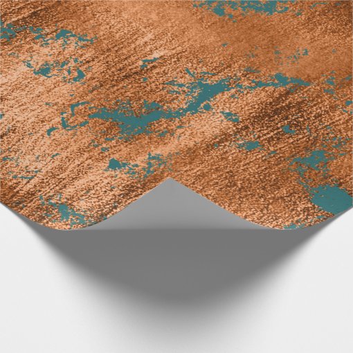 Copper Rust Teal Patina Metallic Abstract Elegant Wrapping Paper | Zazzle