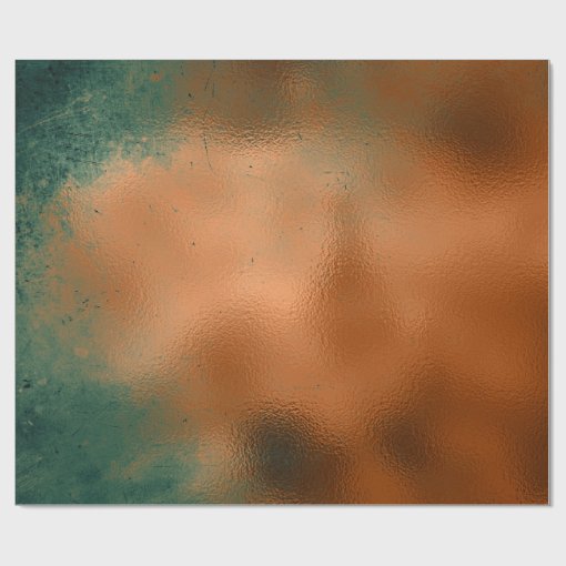 Copper Rust Teal Patina Metallic Grungy Abstract Wrapping Paper | Zazzle