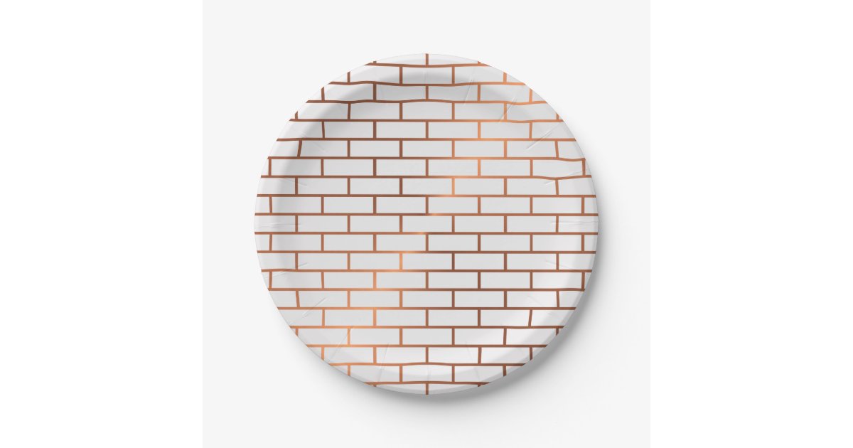 Copper Subway Tile Pattern Paper Plates | Zazzle