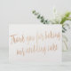Copper "Thank you for baking our wedding cake" Thank You Card | Zazzle