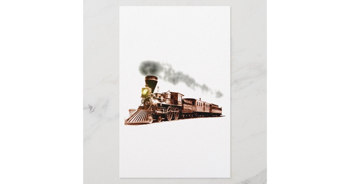Copper Train Stationery | Zazzle