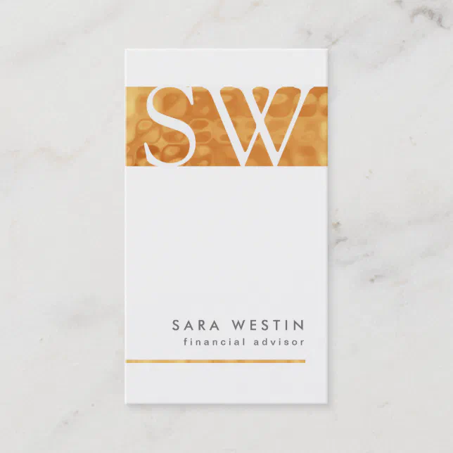CopperTiles FinancialAdvisor Monogram BusinessCard Business Card | Zazzle