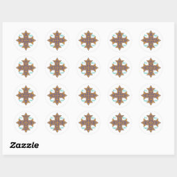 Coptic Cross Classic Round Sticker | Zazzle