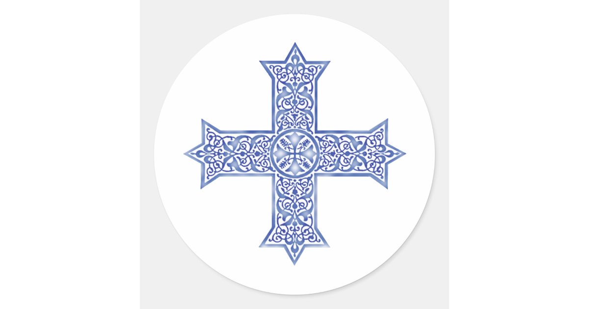 Coptic cross classic round sticker | Zazzle