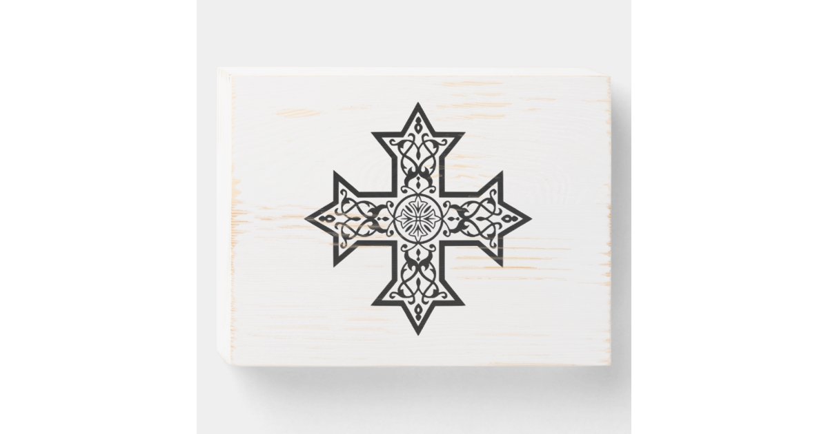 Coptic Cross Wooden Box Sign | Zazzle
