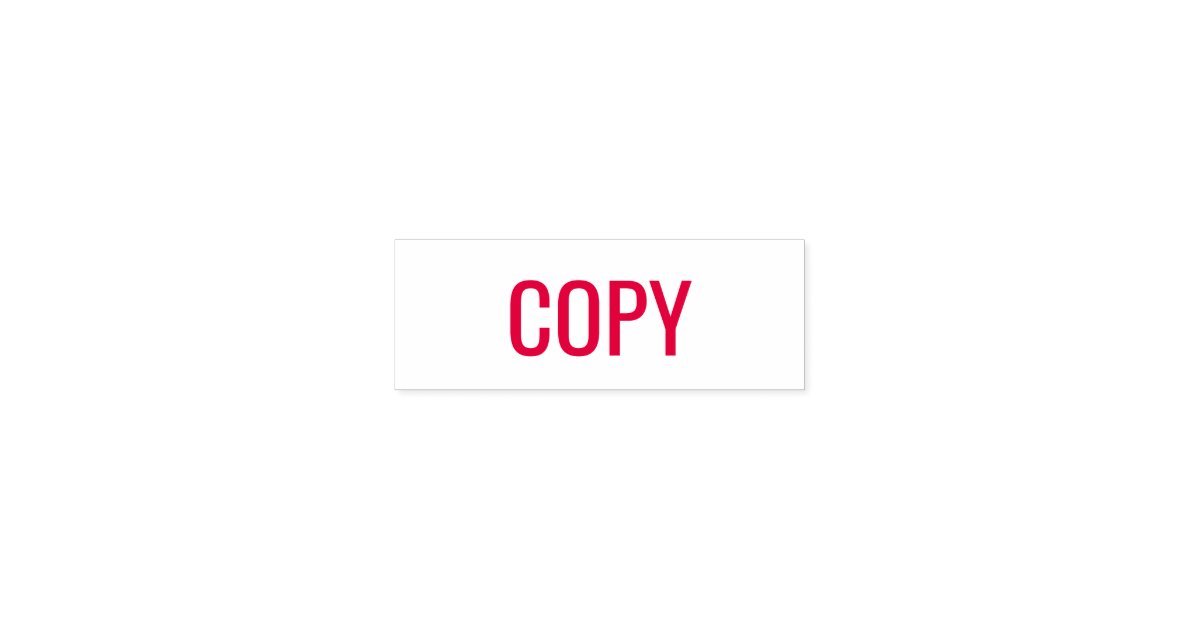 COPY Red Ink Text Business Self-inking Stamp | Zazzle