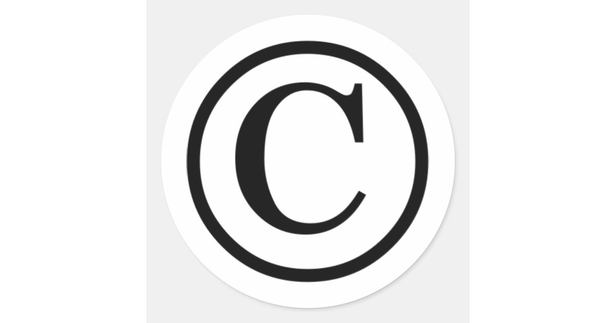 Copyright symbol stuff... classic round sticker | Zazzle