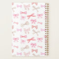 Coquette Aesthetic Light Pink Bows Planner | Zazzle
