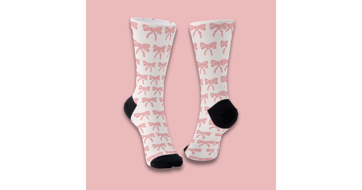 Coquette aesthetic pink bow socks | Zazzle