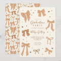 Coquette Beige Bow Graduation Party Invitation | Zazzle