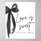 Coquette Black Bow Love is Sweet Treat Favor Sign | Zazzle