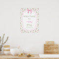 Coquette Elegant Pink Bow Bridal Shower Welcome Poster | Zazzle