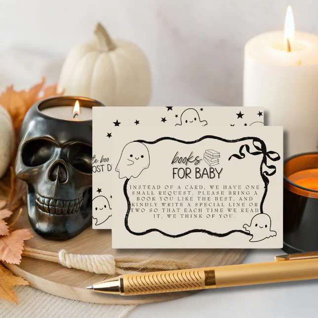 Coquette Little Boo Books for Baby Enclosure Card | Zazzle