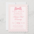 Coquette Love Shack Fiancée Bridal Shower Pink Bow Invitation | Zazzle