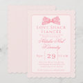 Coquette Love Shack Fiancée Bridal Shower Pink Bow Invitation | Zazzle