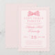 Coquette Love Shack Fiancée Bridal Shower Pink Bow Invitation | Zazzle