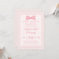 Coquette Love Shack Fiancée Bridal Shower Pink Bow Invitation | Zazzle