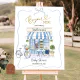 Coquette Parisian cafe French Blue Welcome Sign | Zazzle