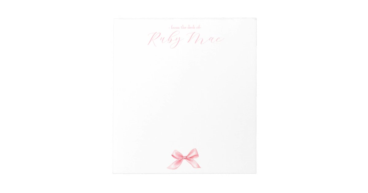 Coquette Personalized Notepad | Zazzle