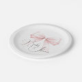 Coquette Pink Bow Baby Shower Paper Plates | Zazzle