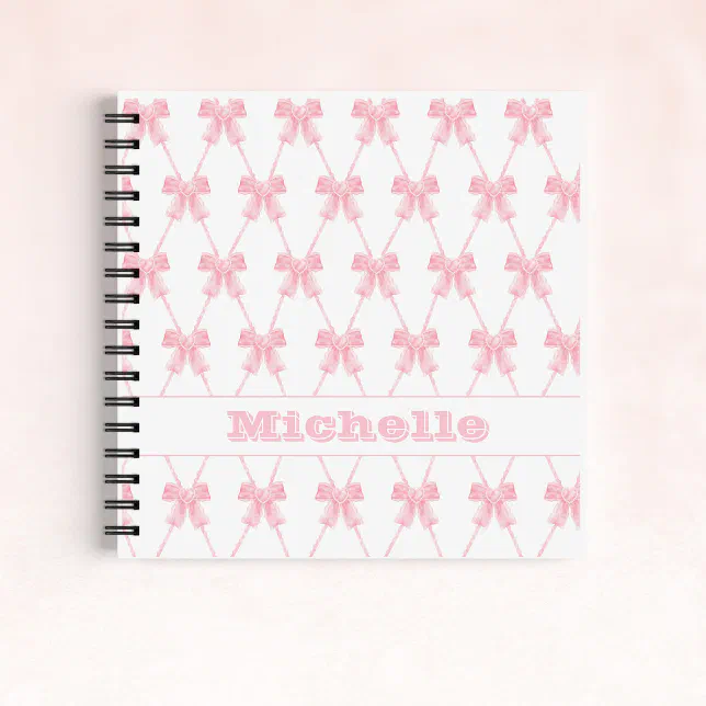 Coquette Pink Bow Bridesmaid Notebook | Zazzle