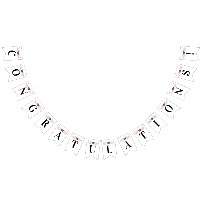 Coquette Pink Bow Congratulations | Graduation Bunting Flags | Zazzle