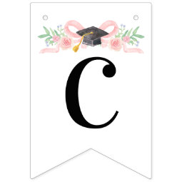 Coquette Pink Bow Congratulations | Graduation Bunting Flags | Zazzle