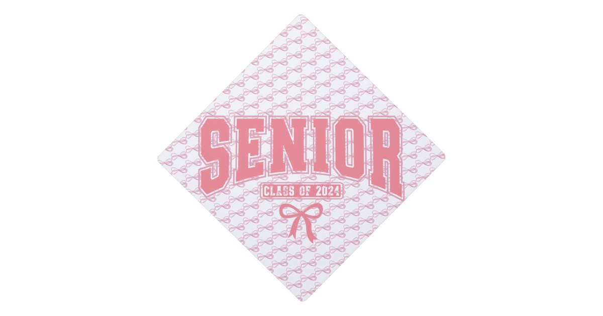 Coquette Pink Bow Graduation Cap Topper | Zazzle