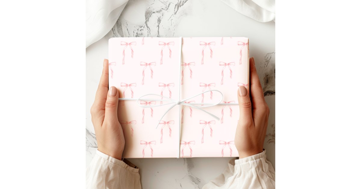 Coquette Pink Bow Wrapping Paper | Zazzle