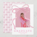 Coquette Pink Ribbon Graduation Announcement | Zazzle