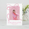 Coquette Pink Ribbon Graduation Announcement | Zazzle