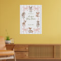 Coquette Ribbon Woodland Baby Shower Welcome Poster | Zazzle
