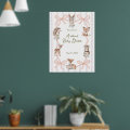 Coquette Ribbon Woodland Baby Shower Welcome Poster | Zazzle