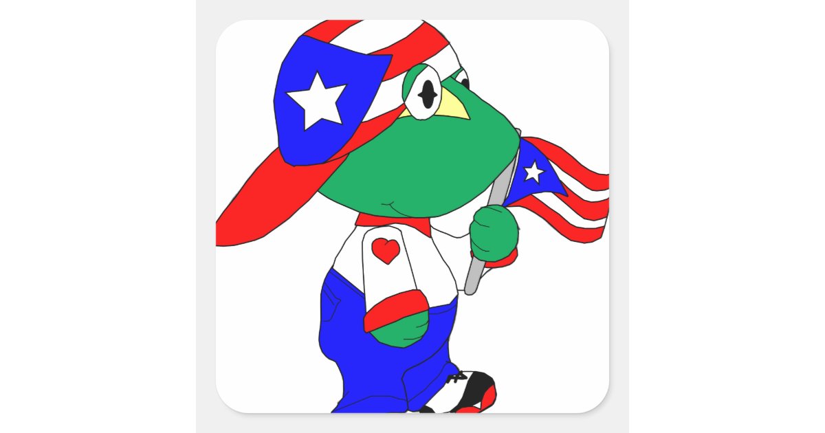 Coqui Puerto Rico Pride Square Sticker | Zazzle