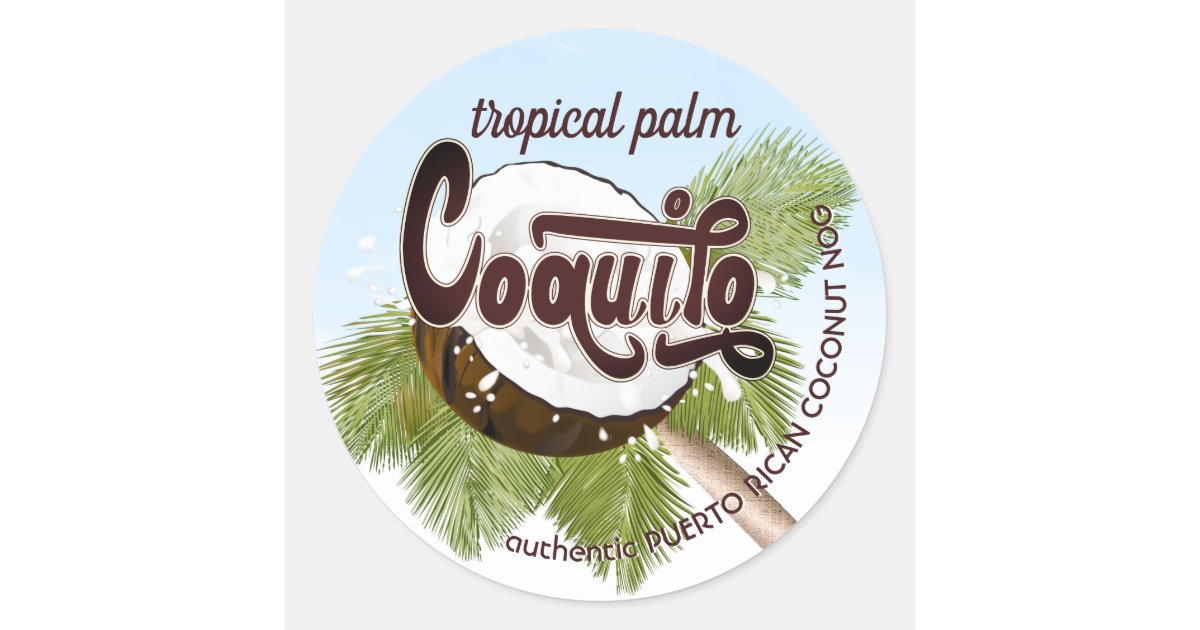 Coquito Coconut Classic Round Sticker | Zazzle
