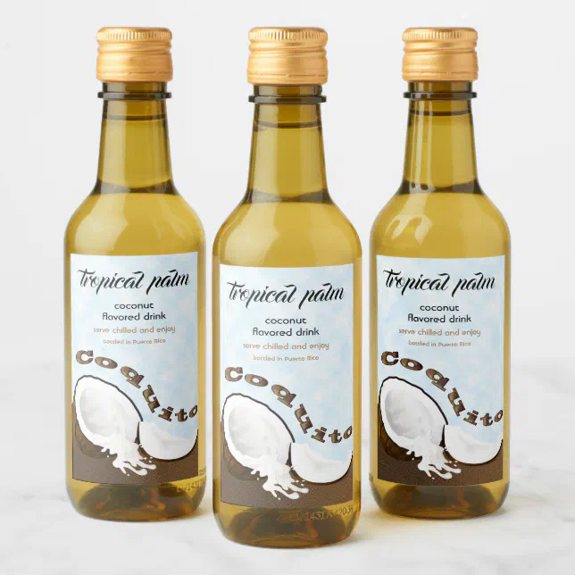 Coquito Coconut Tropical Fruit Wine Label | Zazzle