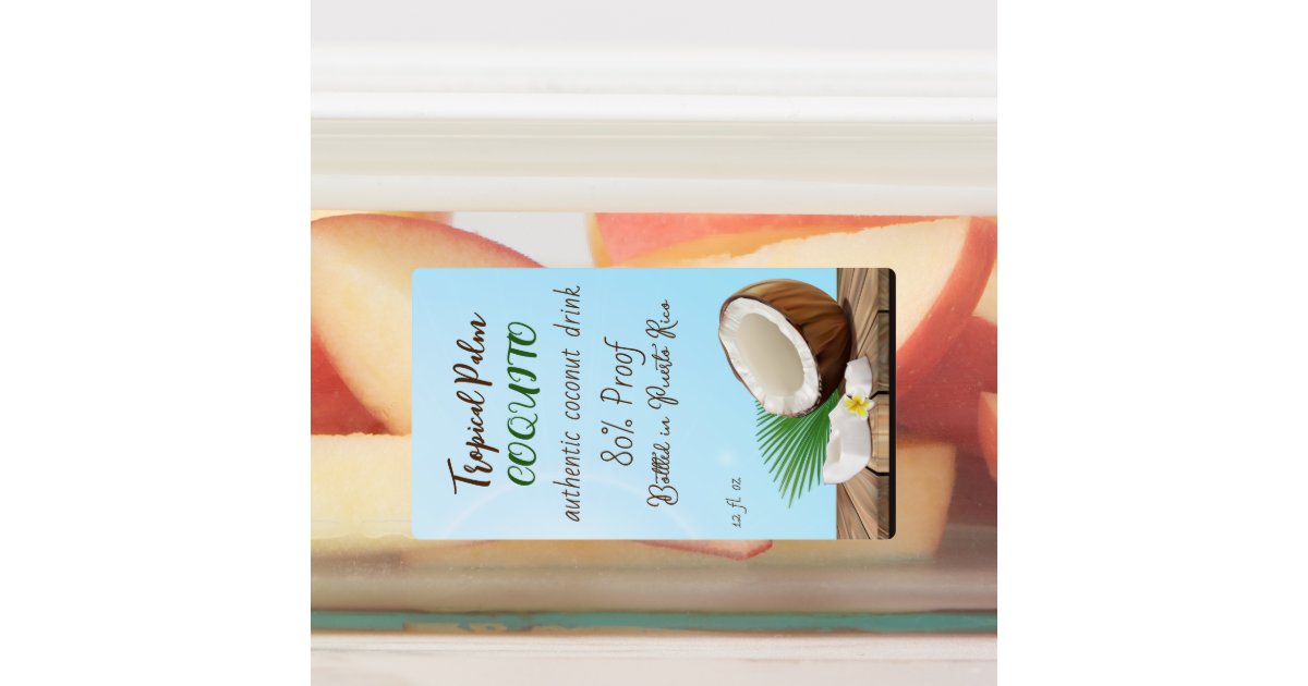 Coquito Coconut Tropical Labels | Zazzle