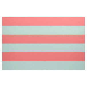 Large Scale Mint Coral Ikat Diamonds Pattern Fabric | Zazzle