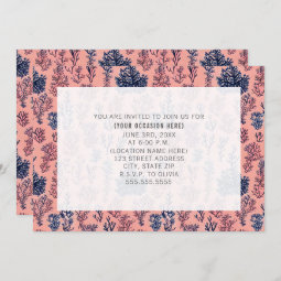 Coral Beach All Purpose Generic Party Invitation | Zazzle