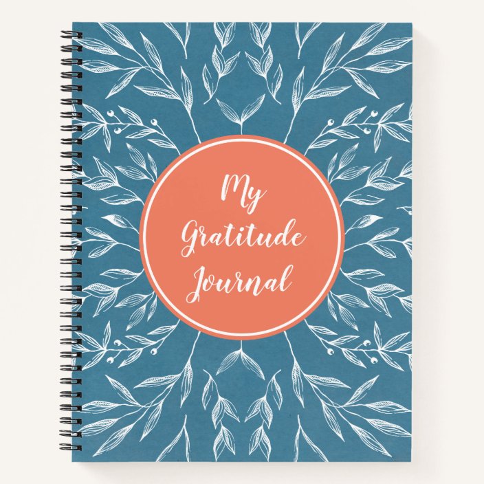 Coral & Blue Custom Gratitude Journal | Zazzle