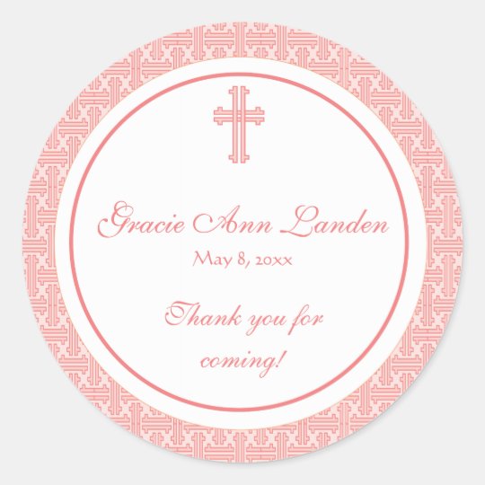 Coral Cross Address Label/Favor Sticker | Zazzle.com