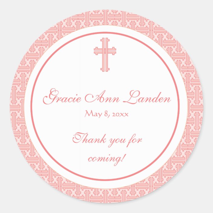 Coral Cross Address Label/Favor Sticker | Zazzle.com